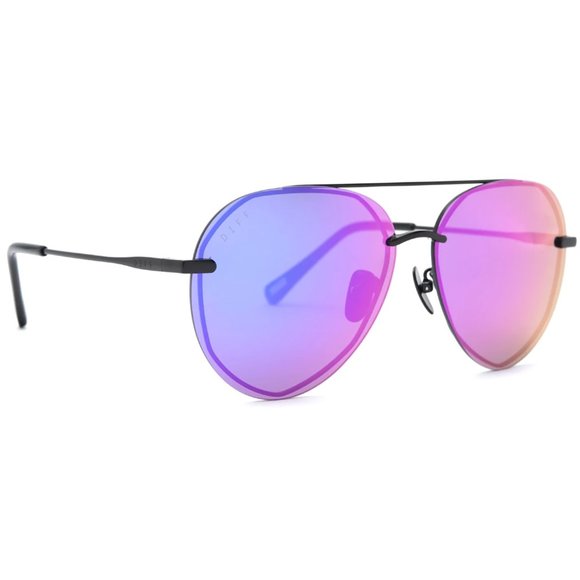 Diff Eyewear | Other | Lenox Sunglasses In Matte Blackpurple Mirror ...